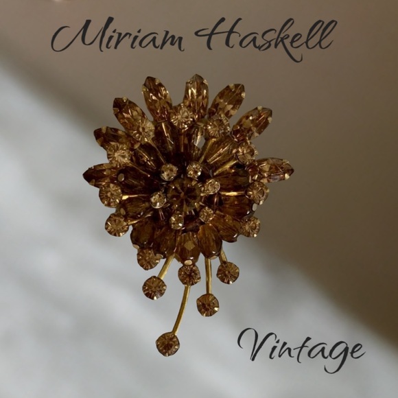 Miriam Haskell | Jewelry | Miriam Haskell Vintage Pin Brooch Signed ...